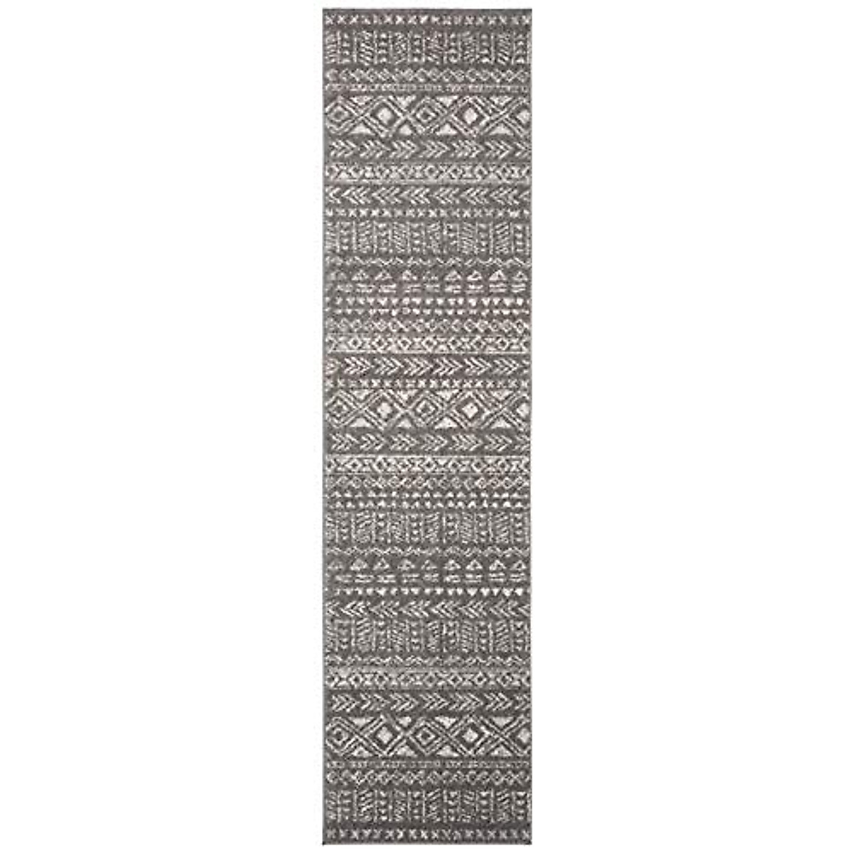 SAFAVIEH Tulum Collection 2' x 8' Dark Grey/Ivory TUL263F Moroccan Boho Distressed Non-Shedding Living Room Entryway Foyer Hallway Bedroom Runner Rug