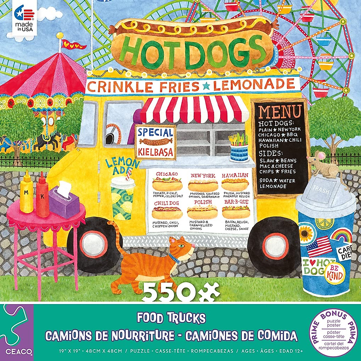 Ceaco - Food Trucks - Hot Dog Truck - 550 Piece Jigsaw Puzzle