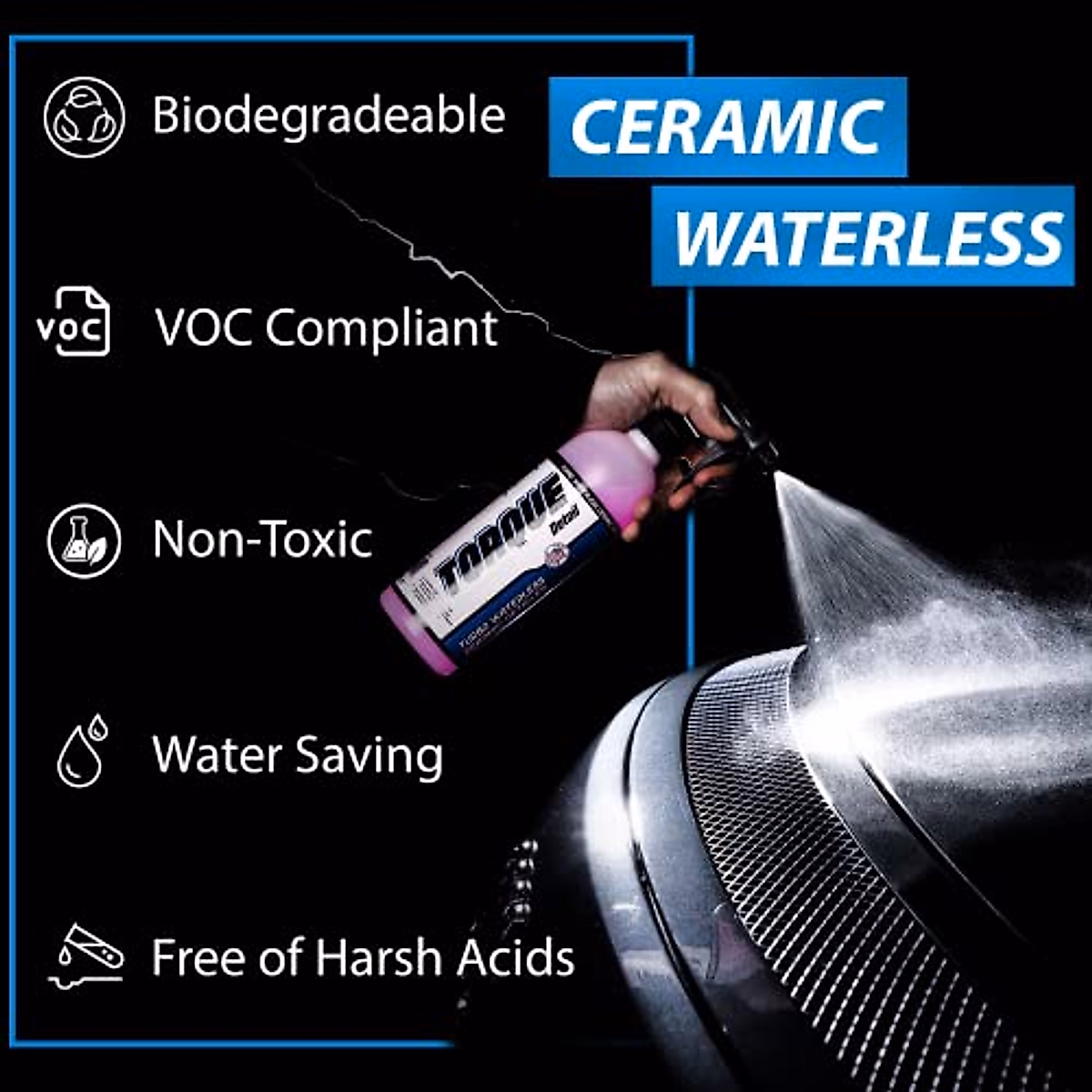 Torque Detail Ceramic Waterless Wash & Quick Detailer - Anti-Static Waterless Car Wash & Quick Detailer - Super High Gloss Formula, Enhances Shine of Top Coat Wax or Ceramic Coating (16 fl. oz)