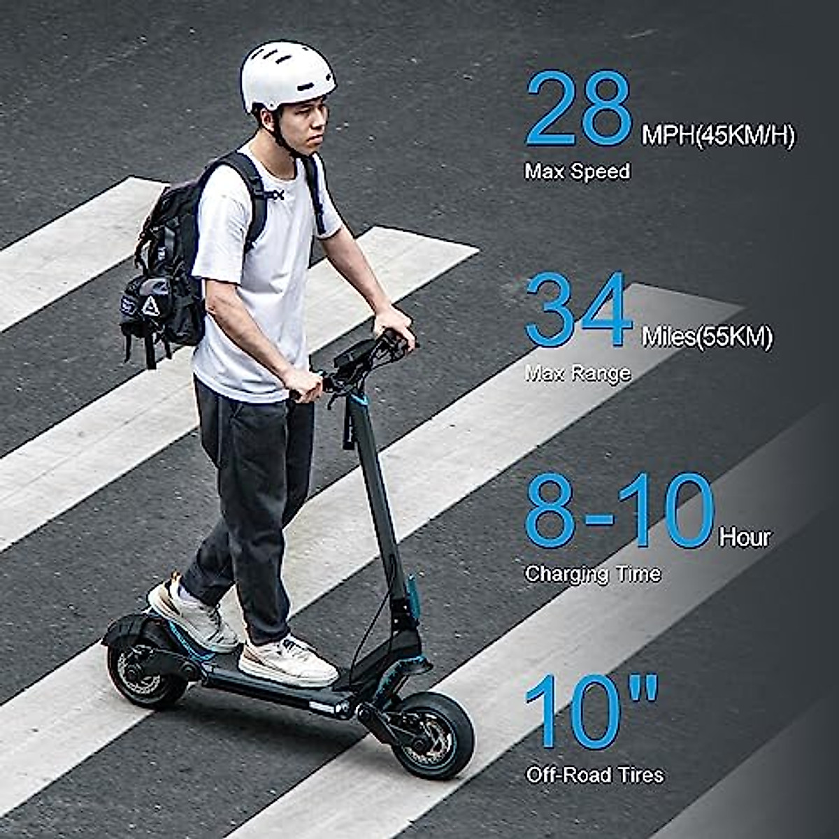 Electric Scooter Adults 1200w up to 30 MPH & 35 Miles, Dual Disk Brake System, Shock Absorption & HD LCD Touch Screen, 10" Off-Road Tires Sport E Scooter