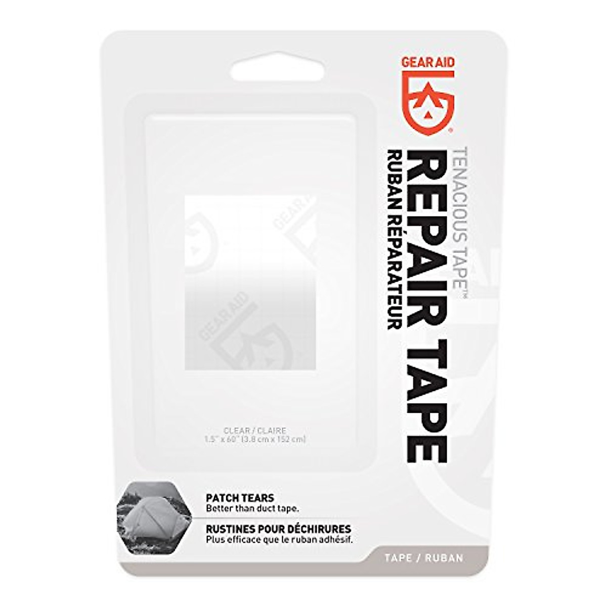 GEAR AID Tenacious Tape Repair and Seam Tape for Tents and Vinyl, Clear Roll, 1.5"x 60"