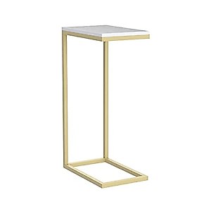 Silverwood Bryson C Table with Faux Marble Top, Gold
