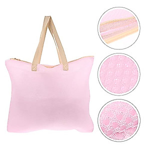 OSALADI Mesh Laundry Bags Mesh Wash Bag for Delicates Underwear with Premium Zipper Clothing Washing Bags for Laundry Travel Storage Bag Pink