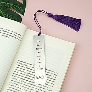 Bookmarks Aunt Gifts from Niece The Love Between an Aunt and Niece is Forever Bookmark Gift for Aunts Aunties Birthday Presents