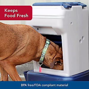 Coastal Pet Bergan Cafe K9 Food Storage - Beige and Navy - 5 gal/25 lbs