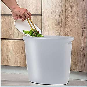 Feiupe 4 Gallon Small Trash Can Bathroom Wastebasket Garbage Can for Kitchen Office Bathroom Bedroom (White+Gray, 4 Gallon(2 Pack))