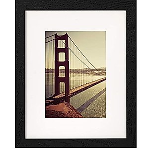 BAIJIALI 8x10 Picture Frame Black Wood Pattern with HD Plexiglass,Display Pictures 5x7 with Mat or 8x10 Without Mat, Horizontal and Vertical Formats for Wall and Table Mounting