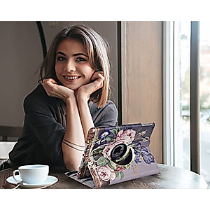 New Rotating Case for iPad 10.2" 9th / 8th / 7th Generation - 360 Degree Rotating Stand Protective Cover with Auto Sleep Wake for iPad 10.2 inch 2021/2020 / 2019 (Oil Painting Roses)