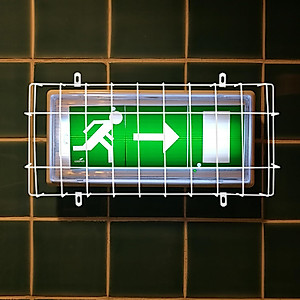 OSALADI 4pcs Emergency Light Protection Cover Steel Wire Guard Air Conditioner Cage Home Installation Supply Light Protective Cover Exit Sign Protector White Wire Cover Wall Mounted