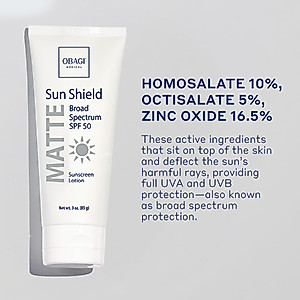 Obagi Sun Shield Matte Sunscreen – Broad Spectrum Non-Comedogenic SPF 50 Protection from the Sun – 3 oz