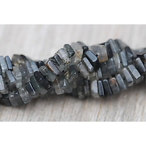 Natural Black ROUTILE Quartz heishi Faceted Beads 4 MM - 5 MM 8 inch Long String Jewelry Making Gemstone Beads for Necklace Bracelet