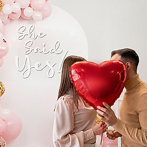 Urwonderbox She Said Yes Wooden Sign Propose Engagement Marry Me Wedding Party Wall Decor Sign Bachelorette Bridal Shower Party Bedroom Sign Decorations(White, Large)