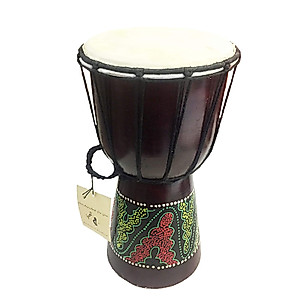 Djembe Drum Bongo Congo African Wood Drum - MED SIZE- 12" High - Professional Sound - NOT MADE IN CHINA