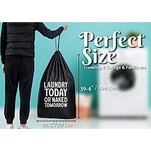 2 Pack Funny Laundry Bags Extra Large Heavy Duty, Travel Laundry Bags for Dirty Clothes, Unique Design College Laundry Bag, 27.5" x 39.4" (70 x 100cm) Dirty Clothes Organizer - Laundry Today