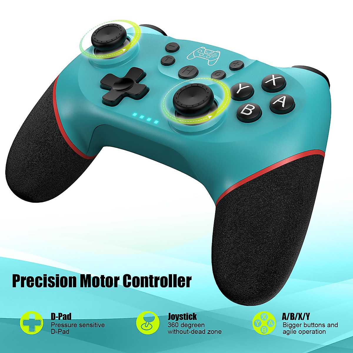 Diswoe Controller for Switch, Bluetooth Controller for Switch/Switch Lite, Wireless Controller with Turbo, Gyro Axis, Dual Shock and Motion Control, Easy and Long Game