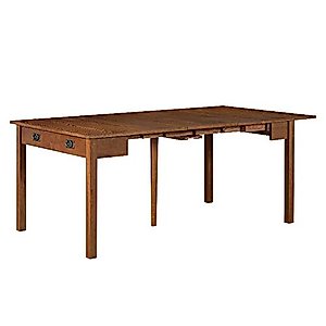 MECO Stakmore Traditional Expanding Table, Fruitwood Frame, 20 in x 40 in x 30.3 in