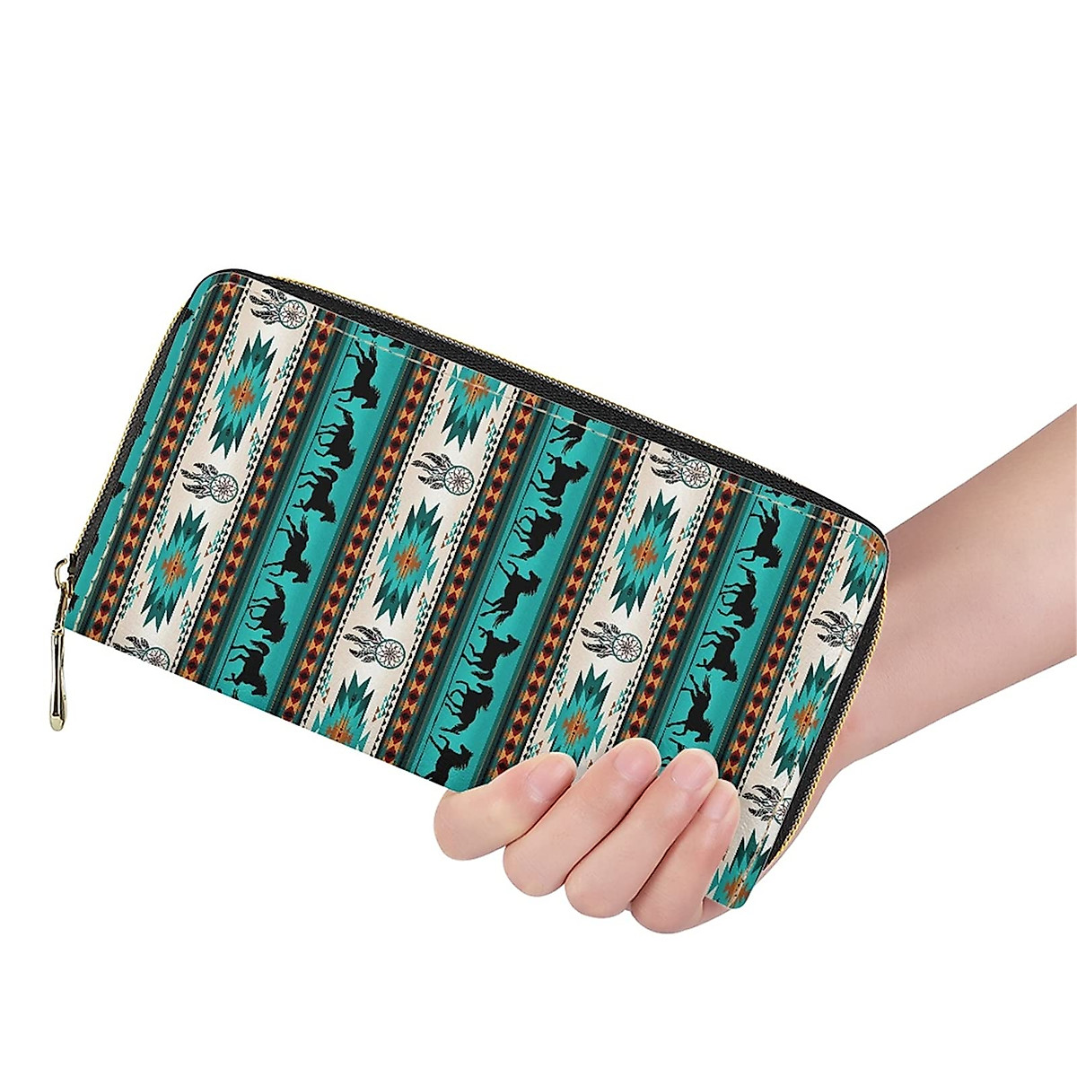 JEOCODY Cute Animal Dog French Bulldog Women Wallet Large Long Purse Phone Card Holder Clutch Gift for Girls Coin Pouch