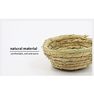 Yu’s north Bird Breeding Nest Bed for Parakeet Cockatiel Canary Lovebird and Small Parrot Cage Hatching Nesting Box (Straw)