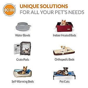 K&H Pet Products Lectro-Kennel Heated Pad Deluxe Cover (Pad not included) Gray Medium 16.5 X 22.5 Inches