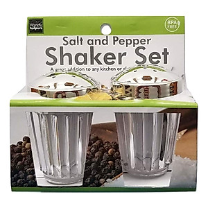 Handy Housewares Crystal-Look Salt & Pepper Shaker Set - Durable BPA Free Plastic