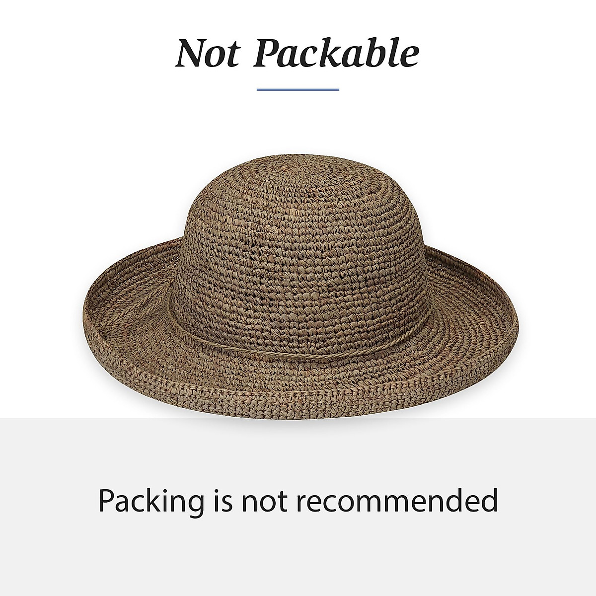 Wallaroo Hat Company – Women’s Petite Catalina Sun Hat – Wide Brim Natural Fiber and Adjustable Sizing for Smaller Crown Sizes – Chic Hat for Garden Parties, Beach Days and Outdoor Events (Natural)