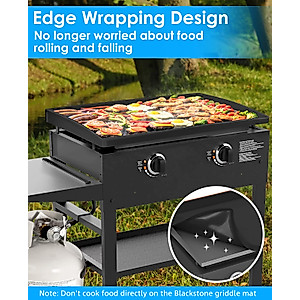 shuangjishan Blackstone Silicone Griddle Mat: 28 Inch Griddle Cover Full Edge Protective Blackstone Grill Cover Outdoor Griddle Mat Accessories for BBQ,Black