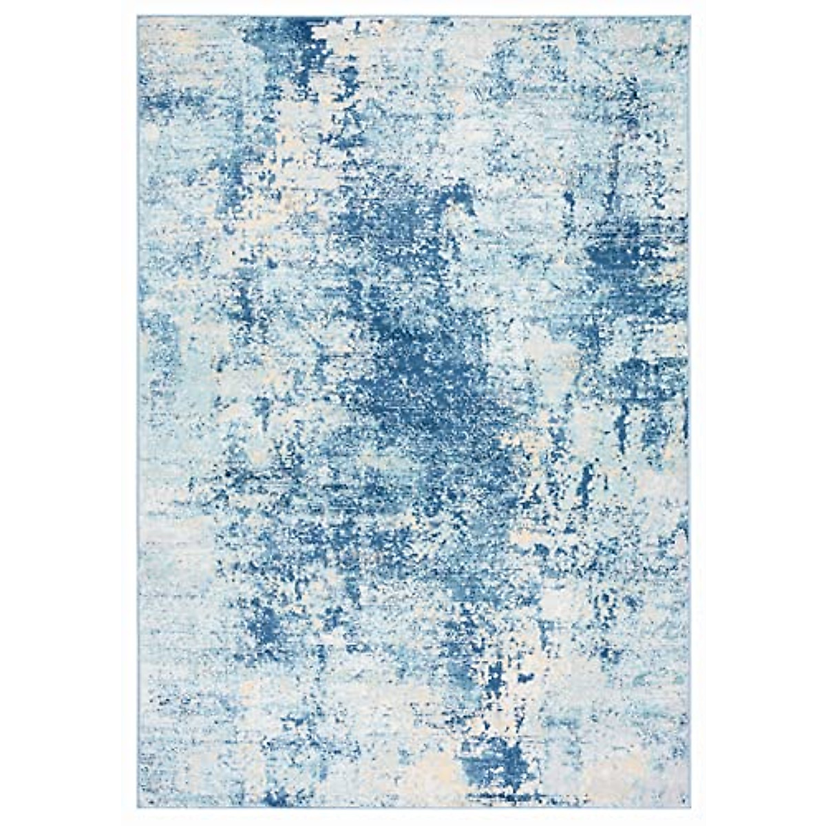 Safavieh Jasper Collection Area Rug - 8' x 10', Navy & Ivory, Modern Abstract Design, Non-Shedding & Easy Care, Ideal for High Traffic Areas in Living Room, Bedroom (JSP140N)