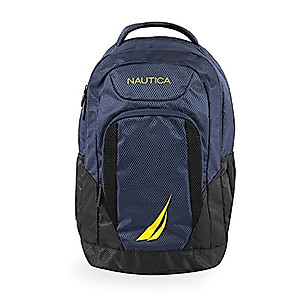 Nautica Sail Laptop Backpack, Navy/Yellow, One Size
