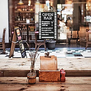 CARISPIBET Open Bar | Home Decoration Sign Kitchen Decorative Party Signs 12" x 8"