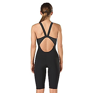 Speedo Girl's Swimsuit One Piece Power Plus Kneeskin Solid Youth Speedo Black/Black, 22