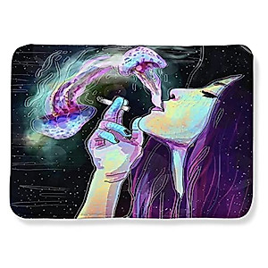 3x5 Ft Super Soft Indoor Modern Area Rug Rugs for Living Room Bedroom Trippy Smoke Cool Girl 60x39 Inch Rug