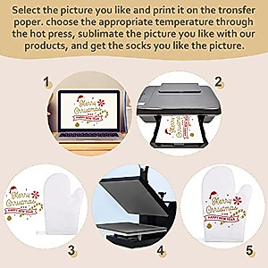 4 Pcs Blank Sublimation Oven Mitts Heat Resistant Kitchen Gloves Cotton for DIY Kitchen Dining Room Accessories