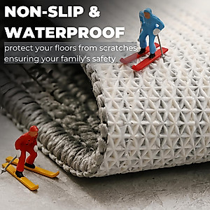 GIB Kitchen Rugs Mats for Floor Set of 2, Non Slip/Skid Kitchen Runner Rugs, Super Absorbent Machine Washable Soft Standing Mats for Kitchen Decor, Laundry & Sink, Black and Cream Diamond