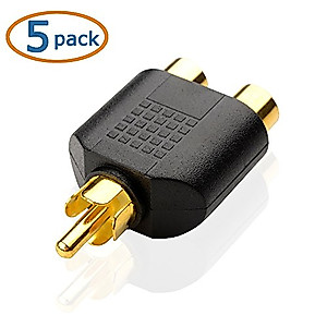Cable Matters 5-Pack Gold Plated RCA Male to Female Split Adapter