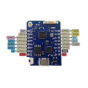 D1 Mini Pro NodeMCU-Based WiFi-SoC ESP8266 ESP-12 IoT Microcontroller w/ 16MB Flash, Micro-USB Connection & External Antenna