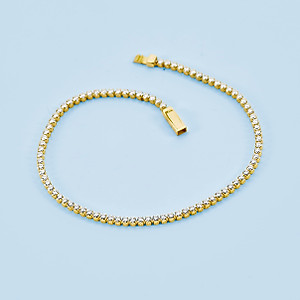 14K Solid Yellow Gold Tennis Bracelet for Women, Dainty, and Sparkly Tennis Bracelet, Gift for Her, Gift for Wife Mom Girlfriend Daughter Fiancée, or Grandmother, Christmas Gift