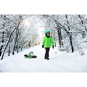 Gizmo Riders 2-Seater Ski Sled with Differential Steering System and Deep Digging Brake - Stratos Electric Blue