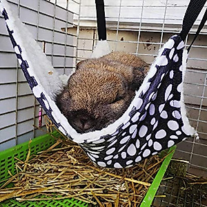 AKIRO Pet Cage Hammock, Pet Hanging Bed Round Dot Tower Zebra Leopard Pattern Warm Pet Hammock Pet Cage Hammock, Soft Plush Hanging Pet Cat Bed Mat Winter Warm Cotton Cat Hammock for Kitten Cat Cage