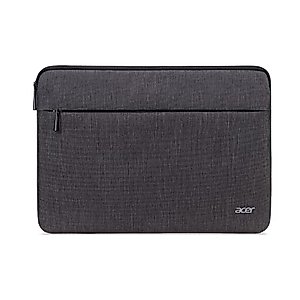 Acer Protective Laptop Sleeve | Up to 15.6" Notebook | Easy Access Outside Zipper Pocket for Adapters, Mouse or Dongle | Gray