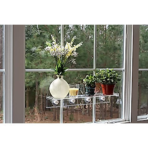 LaBrinx Designs Extra Large Suction Cup Shelf - Live Plants, Windows, and Bathrooms