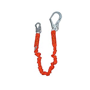 Safewaze FS88595 V-LINE Stretch Low Profile Energy Absorbing Lanyard w/Rebar Hook