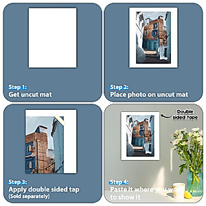 Golden State Art, Pack of 10 Uncut 8x10 White Mats Matboards, Acid Free Backing Matt Board for Photos, Frames, DIY Projects