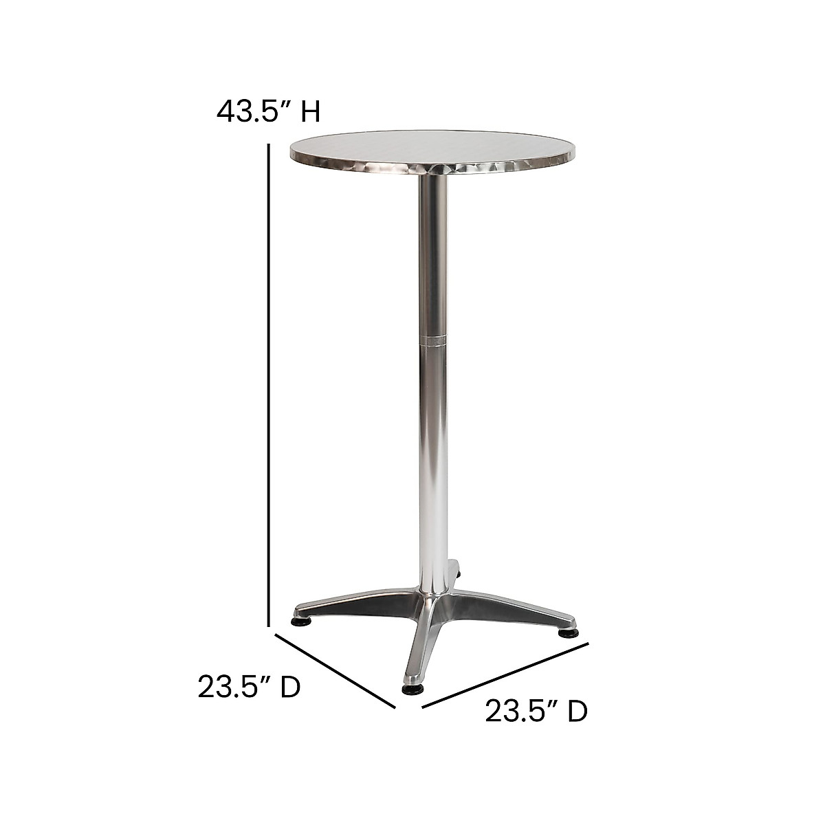 Flash Furniture Metal Bar Table - Aluminum Patio Table - Mellie 23.5"H Round Bar Height Table - Indoor/Outdoor