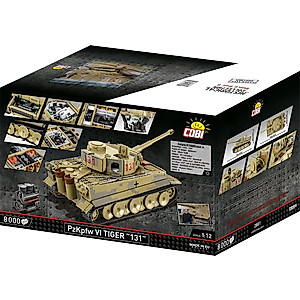 BRICKCOMPLETE COBI 2801 Panzerkampfwagen VI Tiger 131 Executive Edition, 8000 Pieces, 1:12 Scale, Extra Large Model Kit for Older Children & Adults