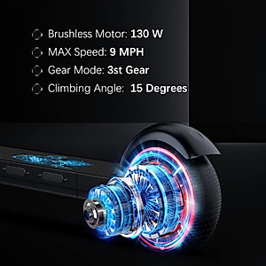 Aovopro Electric Scooter for Kids Ages 6-15, 9MPH Speed/9 Mile Rang, 130W Motor, 6.5" Solid Tires, 154lbs Max Weight, Flashing Rainbow LED Lights and Wheel, UL Certified Electric Scooter Kids, Black