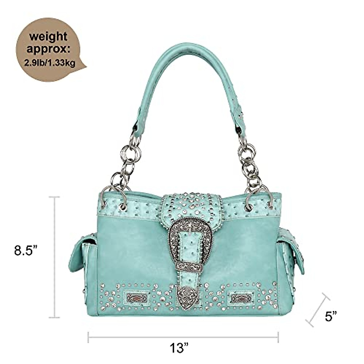 Montana West Buckle Collection Concealed Carry Purses Satchel Bag Western Purses for Women MW1088G-8085TQ