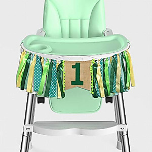 Jungle Theme Baby First Birthday Party Highchair Banner Boy Girl High Chair Bunting Garland Decoration