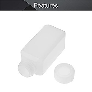 Othmro 10pcs 100ml/3.38oz Plastic Lab Chemical Reagent Bottles,10pcs 19.5mmx95mm(IDxH) Square Wide Mouth Liquid/Solid Sample Storage Container Sealing Bottles Translucent with Cap