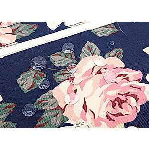 canvaslife White Rose Patten Waterproof Shoulder Messenger Bag Case Sleeve for 14 Inch 15 Inch Laptop Briefcase 15.6 Inch