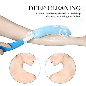 Leetye Mei Bath Brush Long Handle Shower Brush, Non Slip Handle Shower Brush, Long Handle Rear Frosted Shower Brush, Suitable for scrubbing and Bathing in Difficult to Reach Areas of The Body.